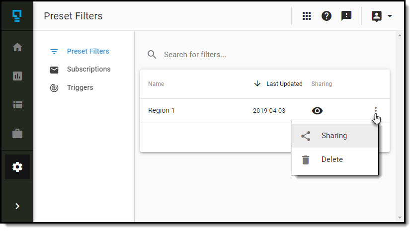 Manage Saved Filters – IntouchIntelligence