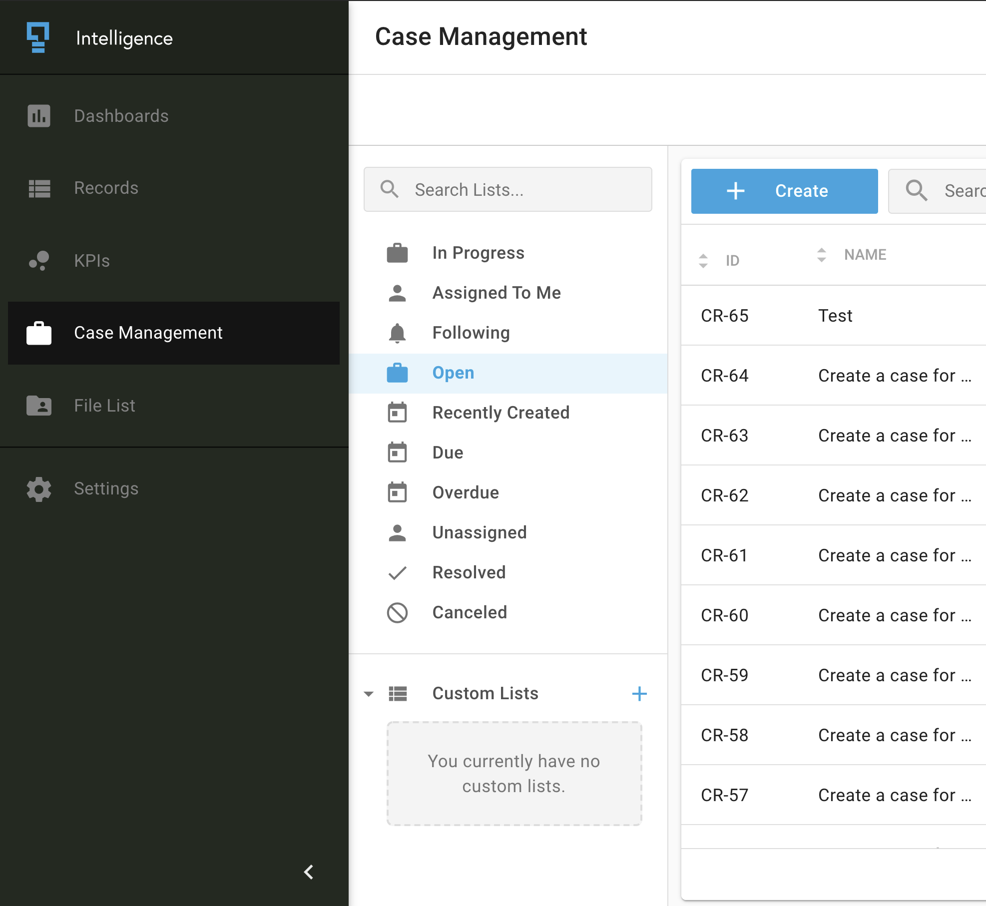 Case Lists – IntouchIntelligence